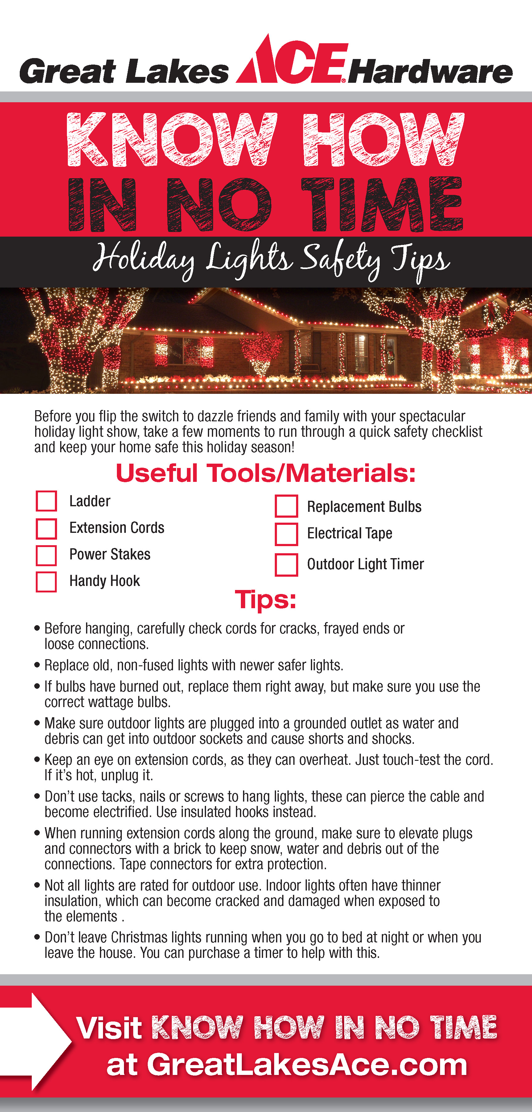 Holiday Lights Safety Tips - Great Lakes Ace Hardware Store